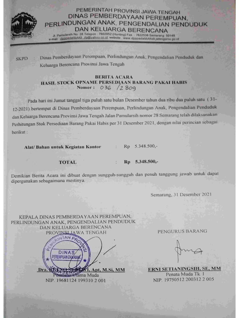 Media20220530731BA Stok Opname 2021 | PDF
