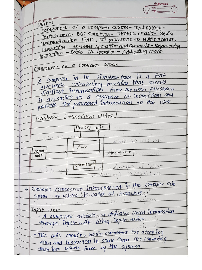 Unit - 1 COA (Notes) & Datapath Note | PDF