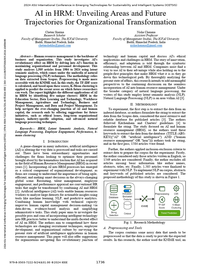 AI in HRM Unveiling Areas and Future Trajectories For Organizational Transformation | PDF ...