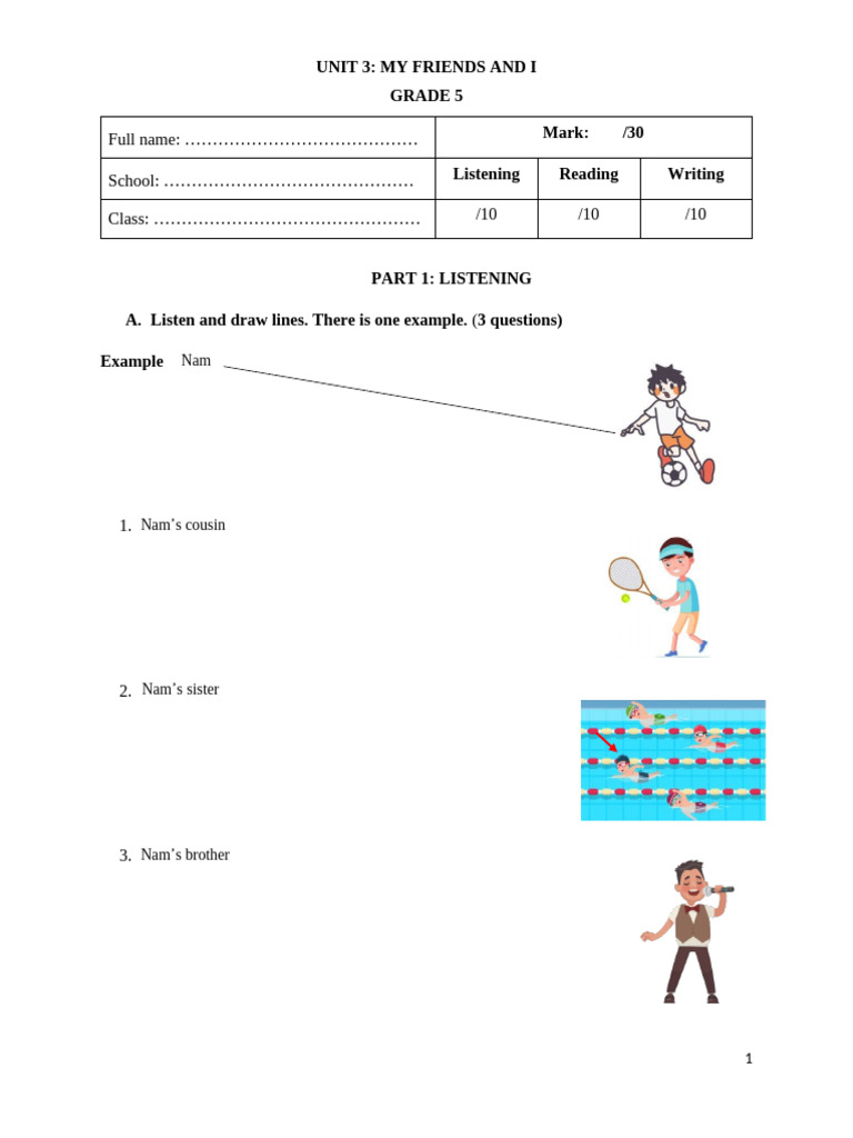 TA5 I-Learn Smart Start - Unit 3 | PDF