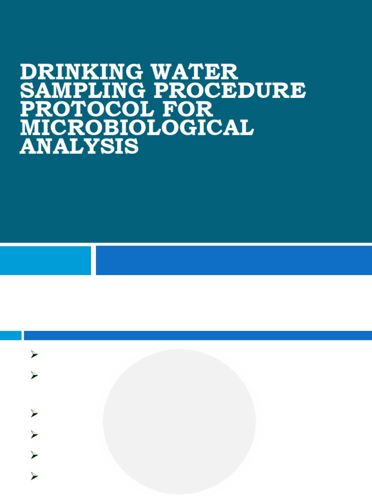 Drinking Water Sampling Protocol | PDF | Tap (Valve) | Drinking Water