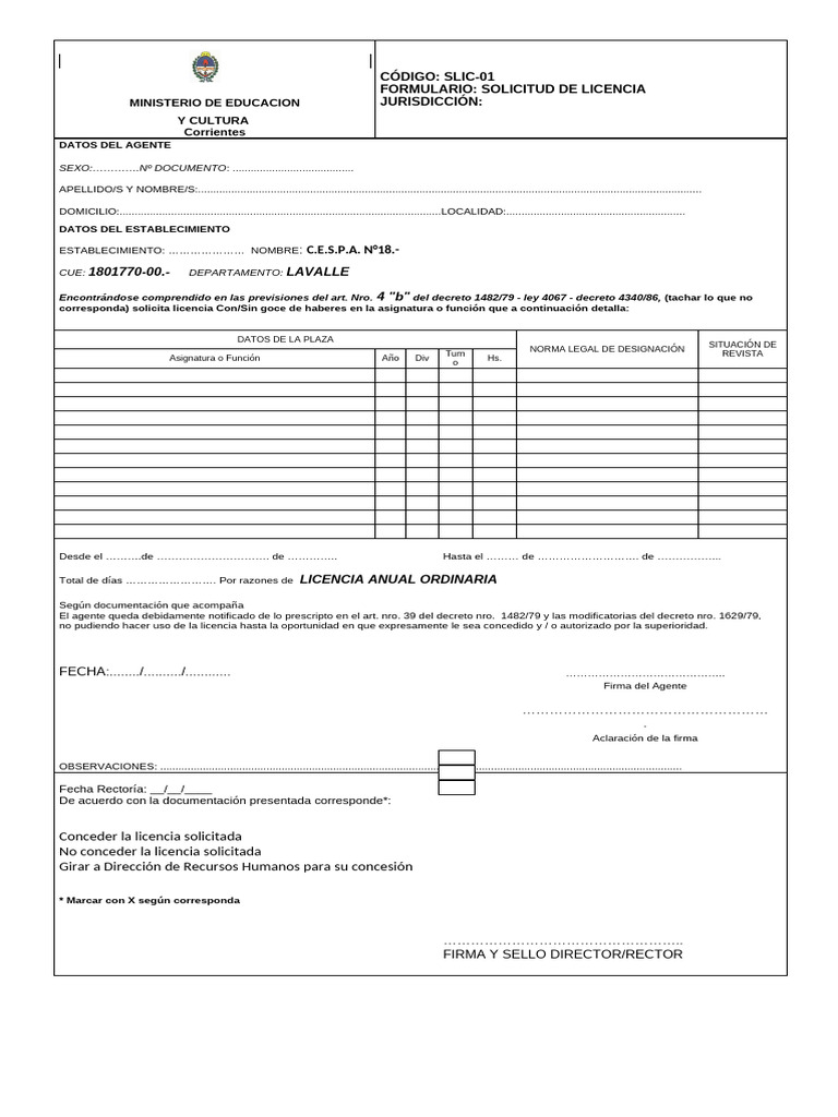 Solicitud de Licencia Educativa | PDF | Justicia | Crimen y violencia