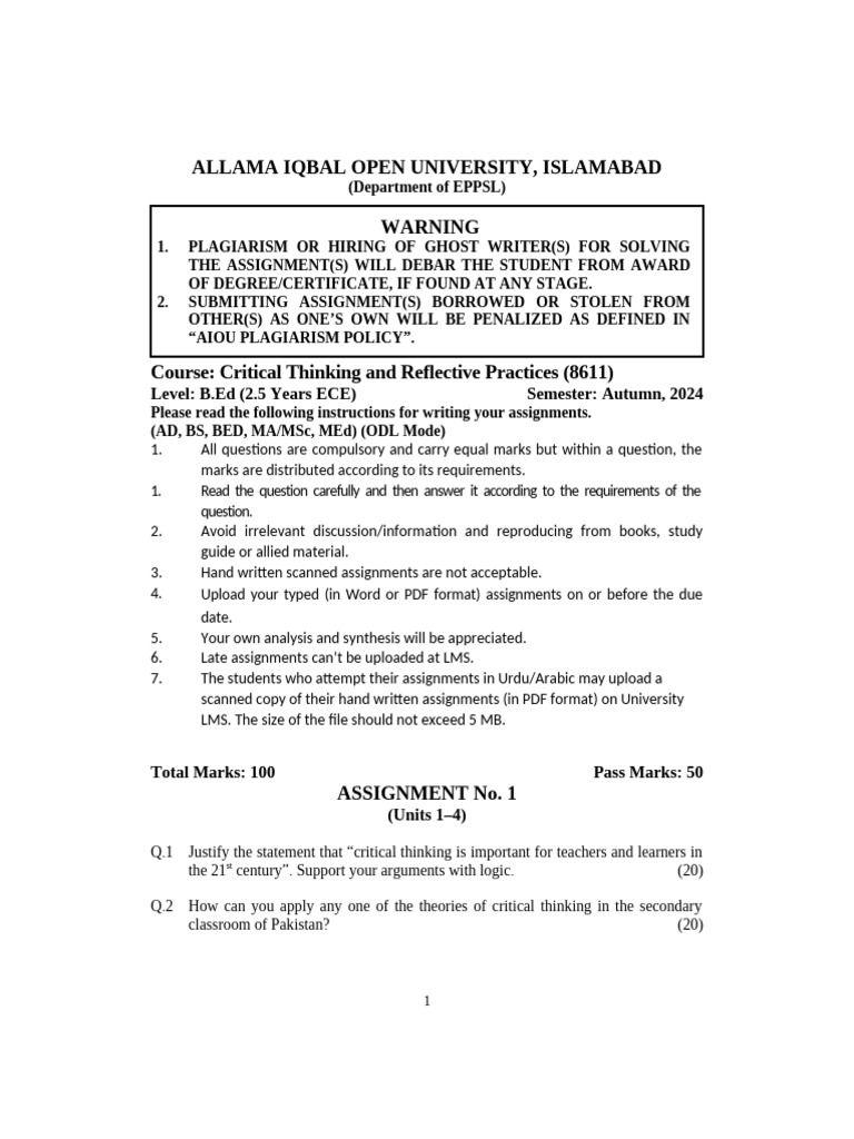 8611 (1) | PDF | Reflective Practice | Cognitive Science