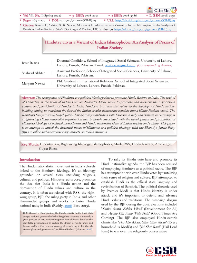 Hindutva 2 As A Variant of Indian Islam | PDF | Bharatiya Janata Party | Narendra Modi