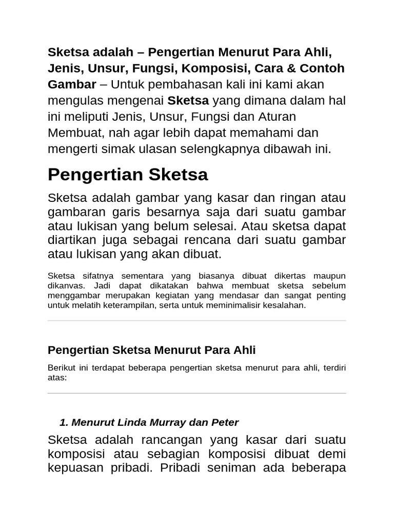 Sketsa Adalah | PDF