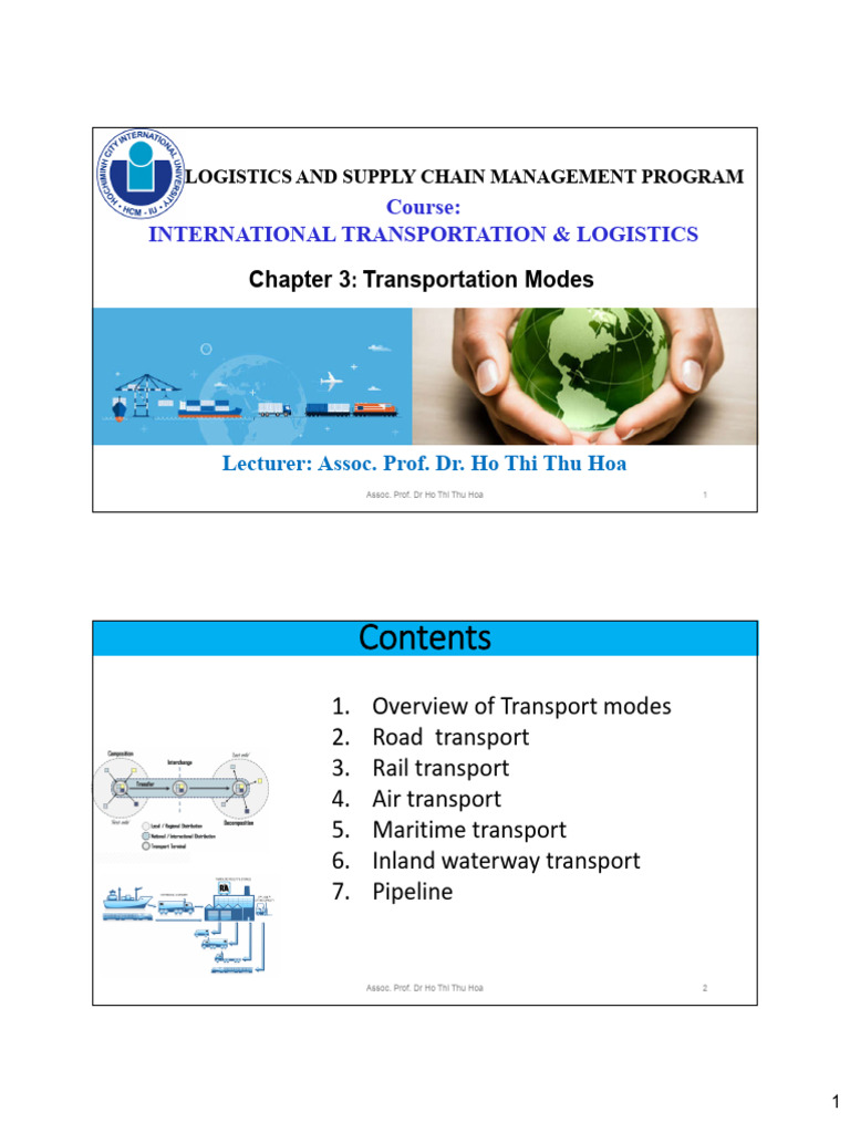 Overview of Transportation Modes | PDF | Cargo | Economies Of Scale