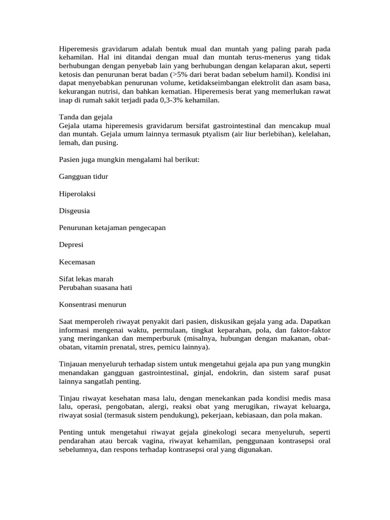 Hiperemesis Gravidarum Medscape | PDF