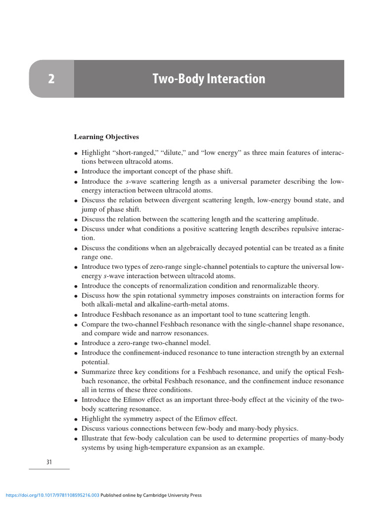 ch2 Twobody Interaction | PDF | Gases | Scattering