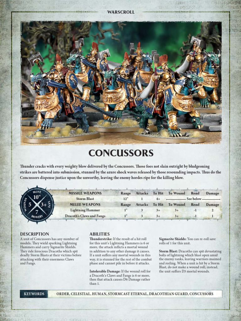 Dracothian Guard Concussors Warscroll | PDF