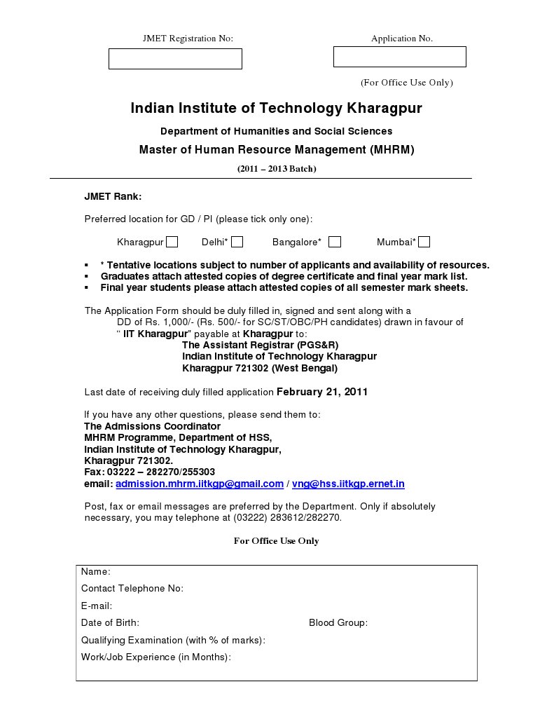 Indian Institute of Technology Kharagpur: Master of Human Resource ...
