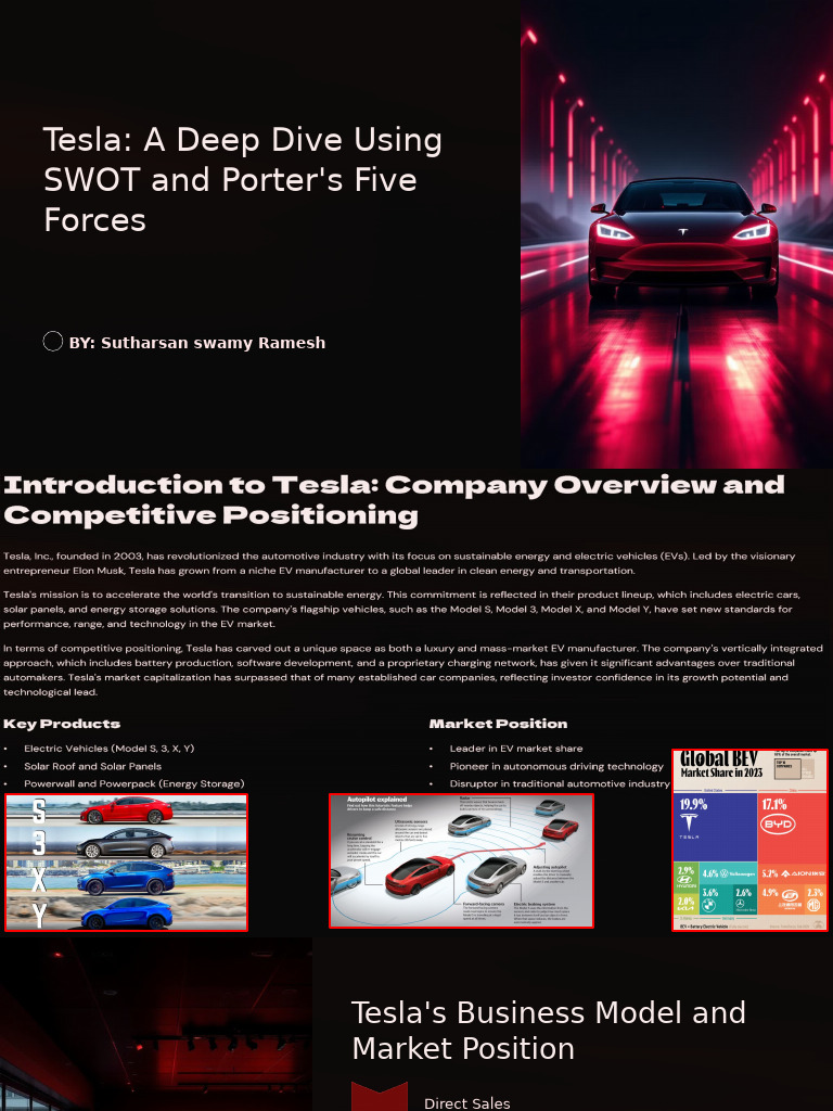 Tesla's 2024 Porter’s Five Forces Analysis | PDF | Electric Vehicle ...