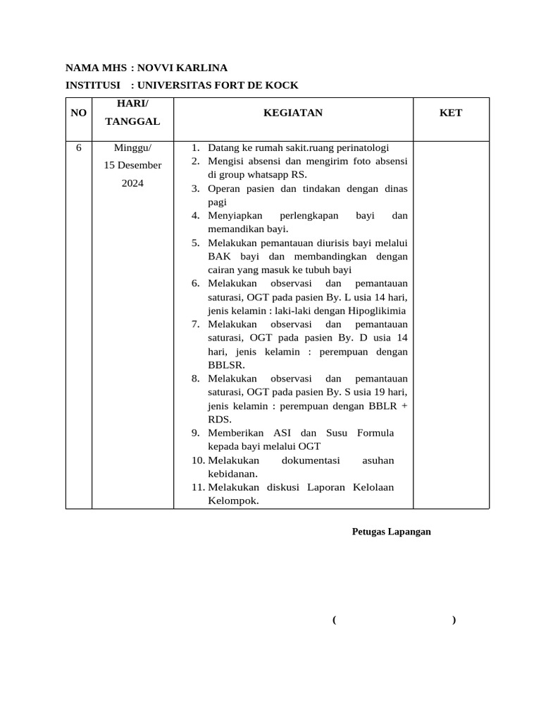 ADL MG 2 Minggu | PDF