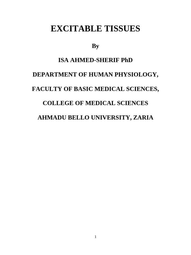 Excitable Tissues | PDF | Nerve | Axon