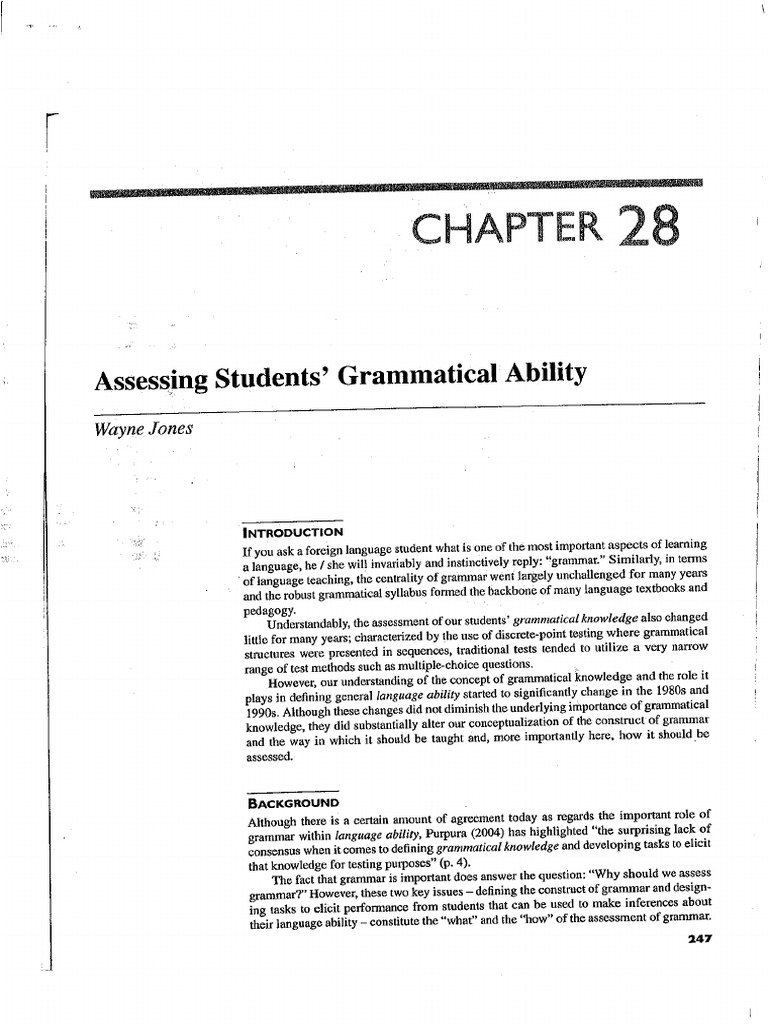 Combe Et Al. 2012-Chapters 2829 - Assessing Grammar and Vocabulary | PDF