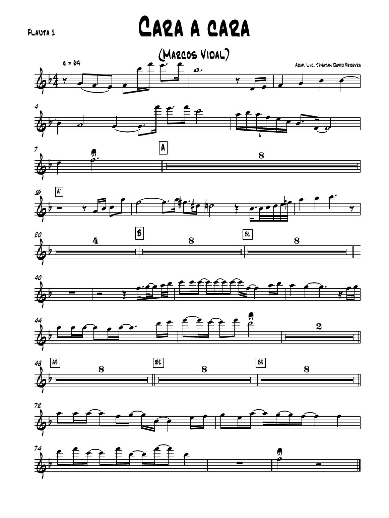 Cara A Cara - Orquesta - Flauta 1 | PDF