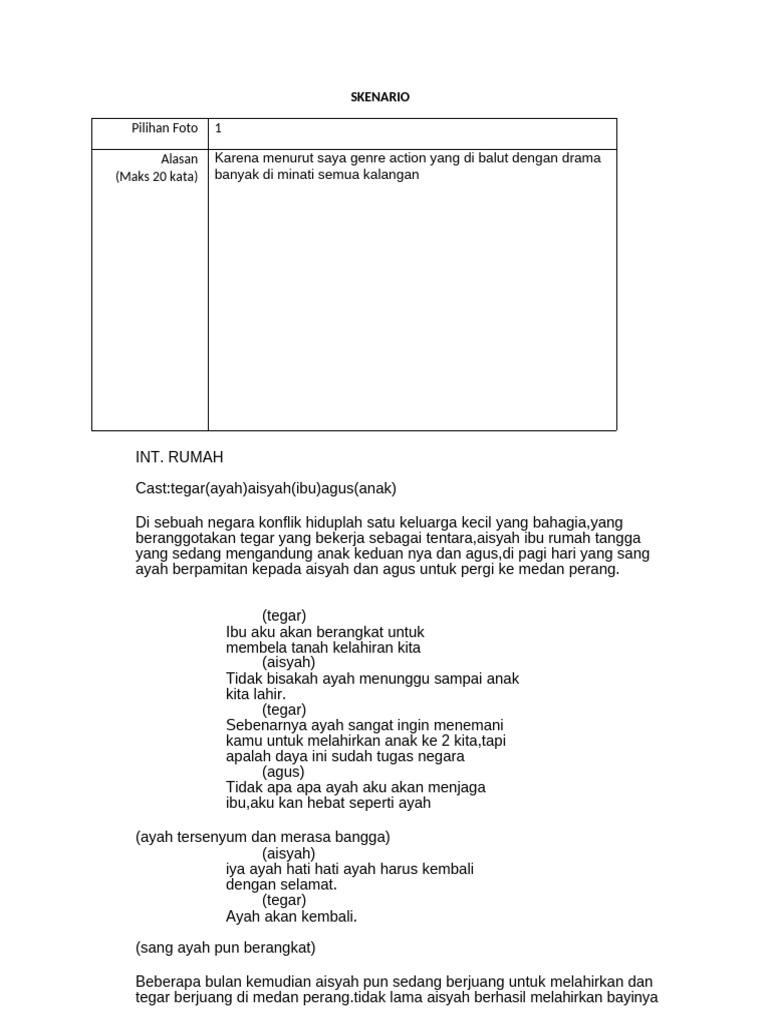 00 TEMPLATE SKENARIO FTV | PDF
