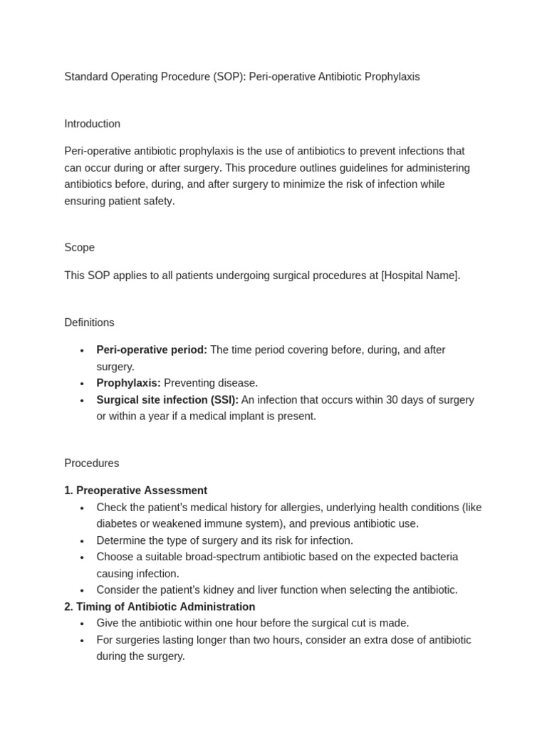Peri Operative Antibiotics Document (3) (4) | PDF | Surgery ...