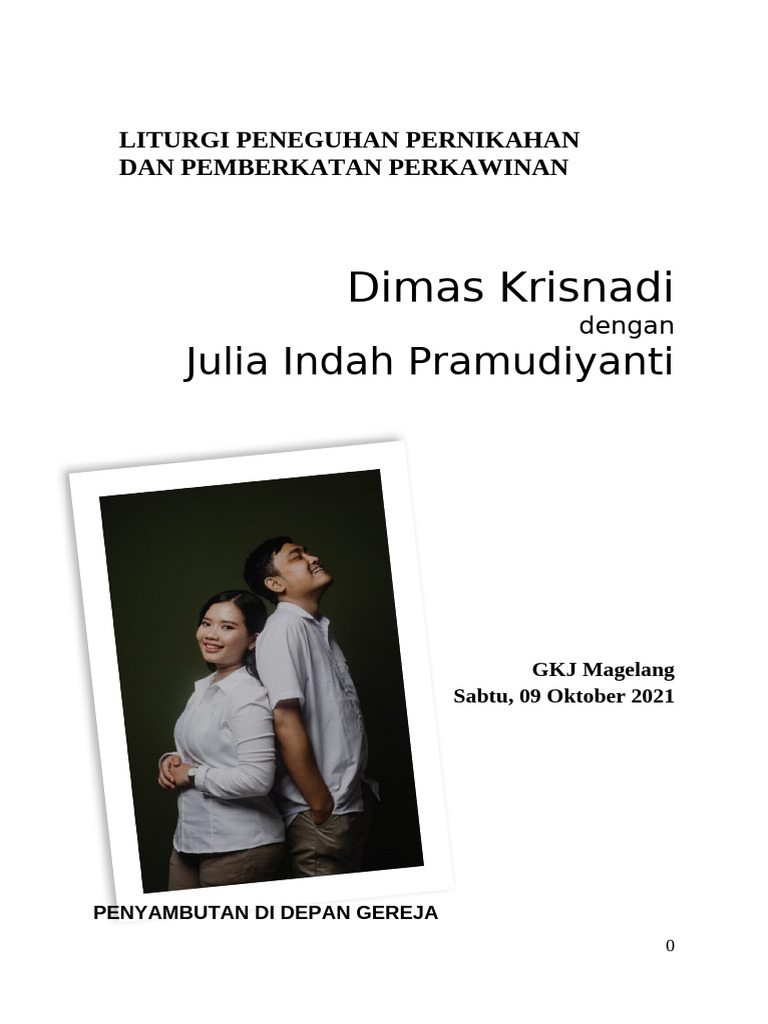 LITURGI NIKAH JULIA da DIMAS edit 5 okt | PDF