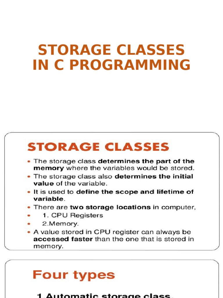PPT on Storage class | PDF