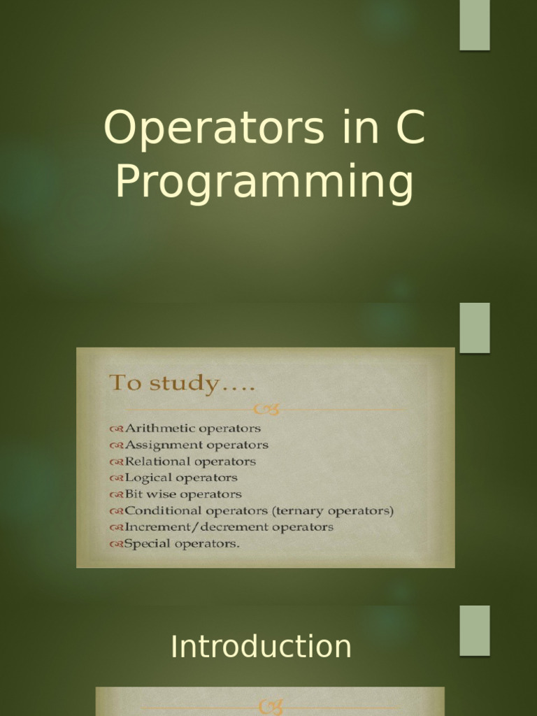 C Programming Operators Explained Pdf