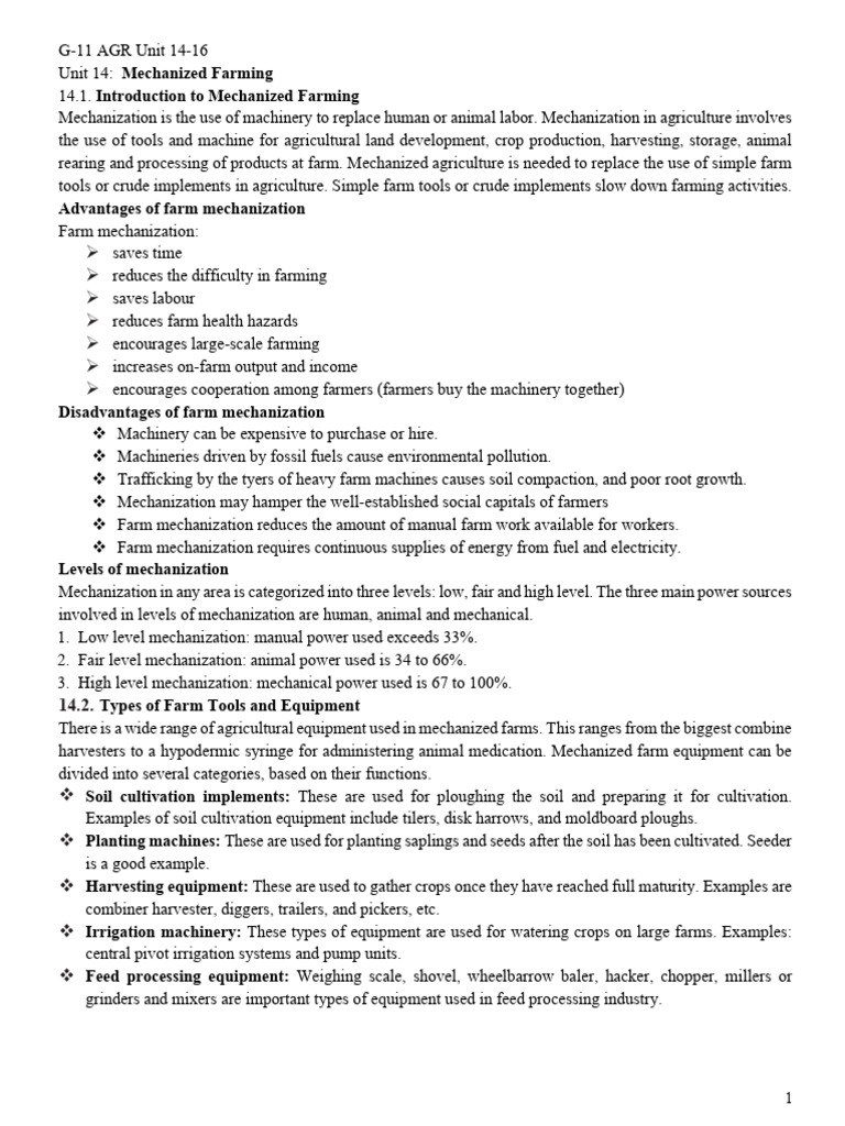 G-11 AGR Unit 14-16 | PDF | Nutrients | Food Energy