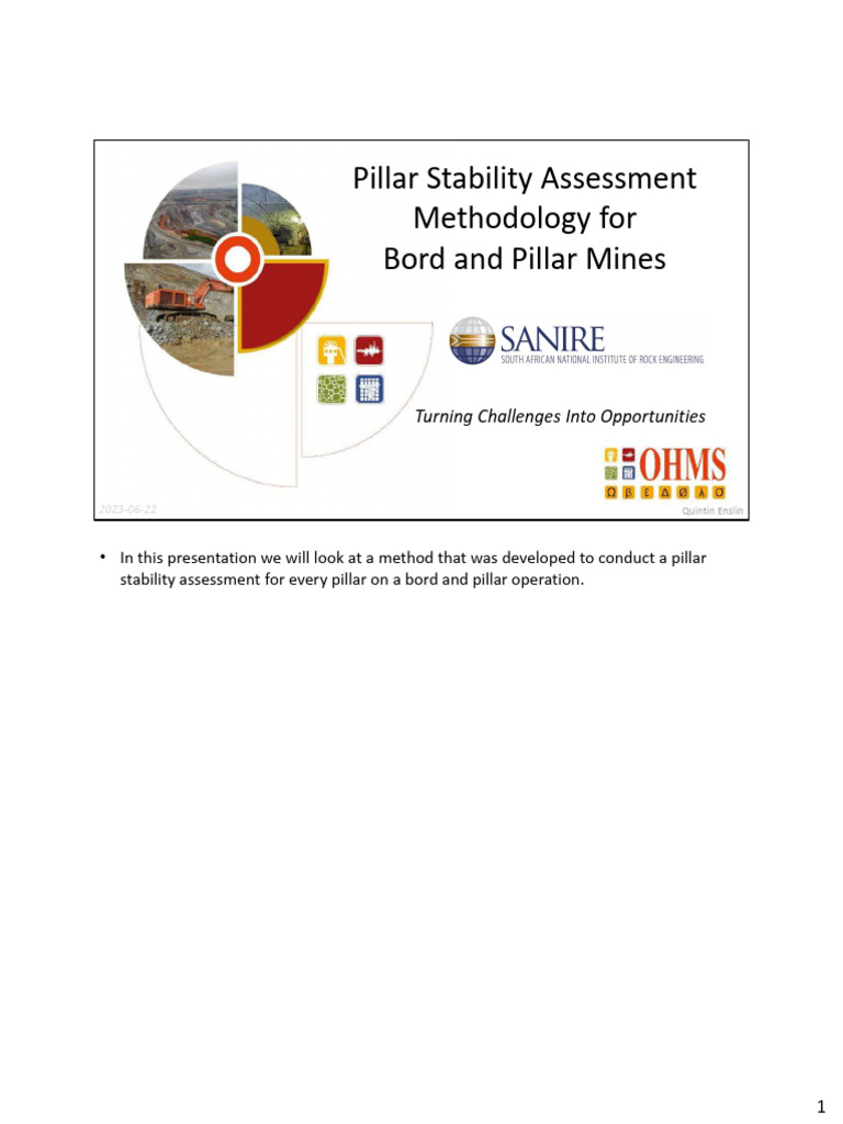 Pillar Stability Assessment Methodology | PDF | Area | Polygon
