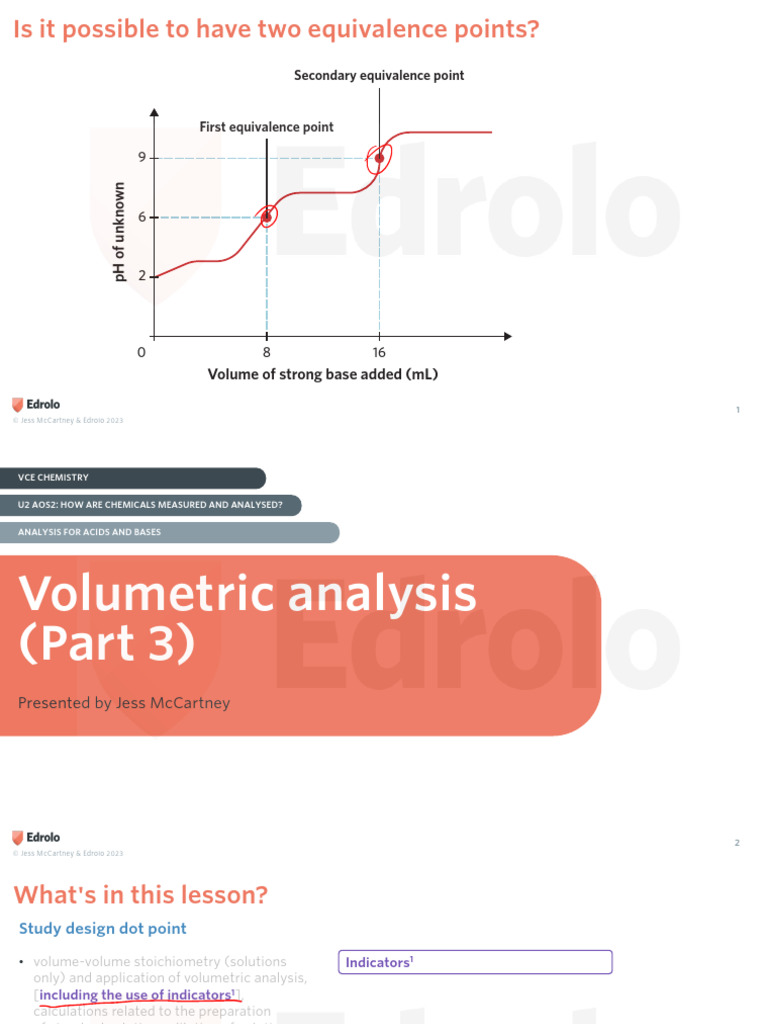 Study Notes - Volumetric Analysis Part 3 - Edrolo | PDF | Titration ...