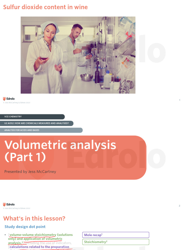 Study_notes_-_Volumetric_analysis_Part_1_-_Edrolo | PDF | Mole (Unit ...