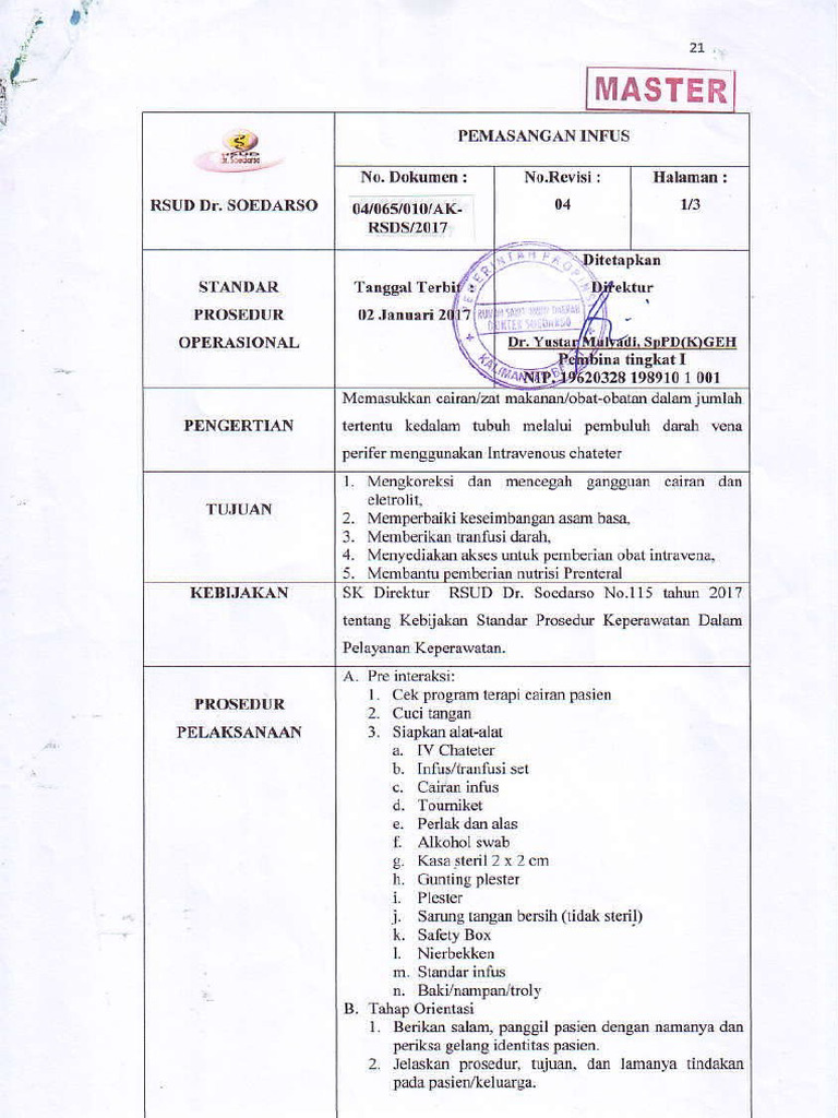Pemasangan Infus | PDF