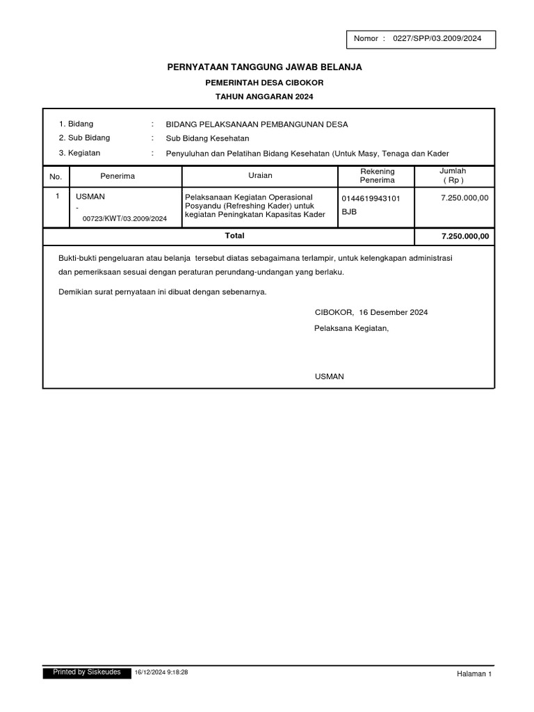 SPTJB Refresing | PDF
