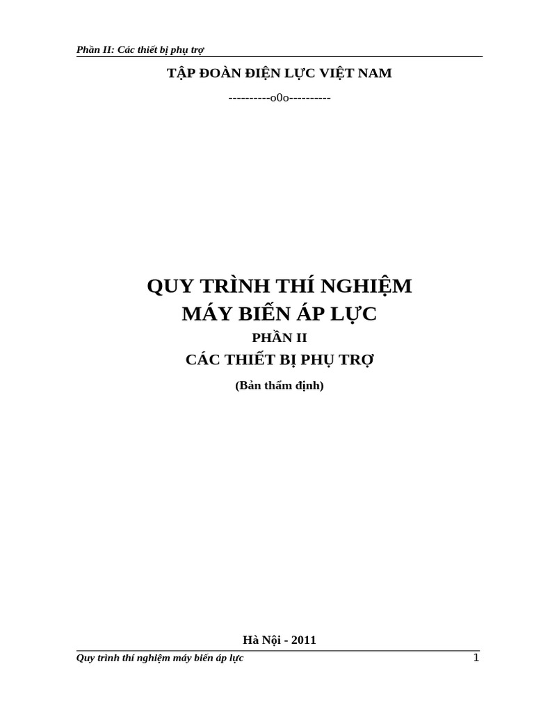 Quy Trinh Thi Nghiem May Bien Ap Dien Luc TD Dien Luc VN Phan 2 6596 ...