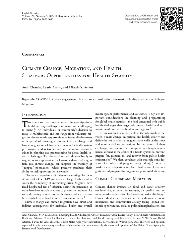 Climate Change, Migration, and Health | PDF | Human Migration | Climate ...