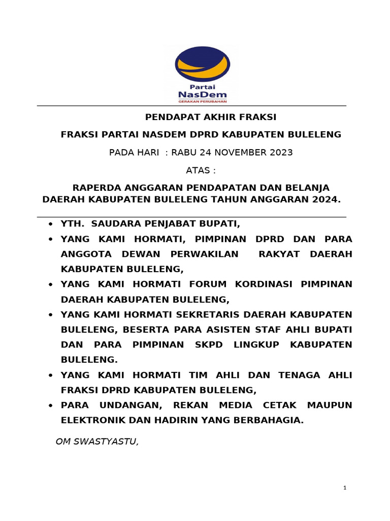 Paf Fraksi Ta Apbd 2024 Finalll-2 | PDF