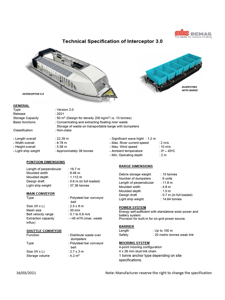 Interceptor 3.0 Specification Sheet 16032021 | PDF | Length