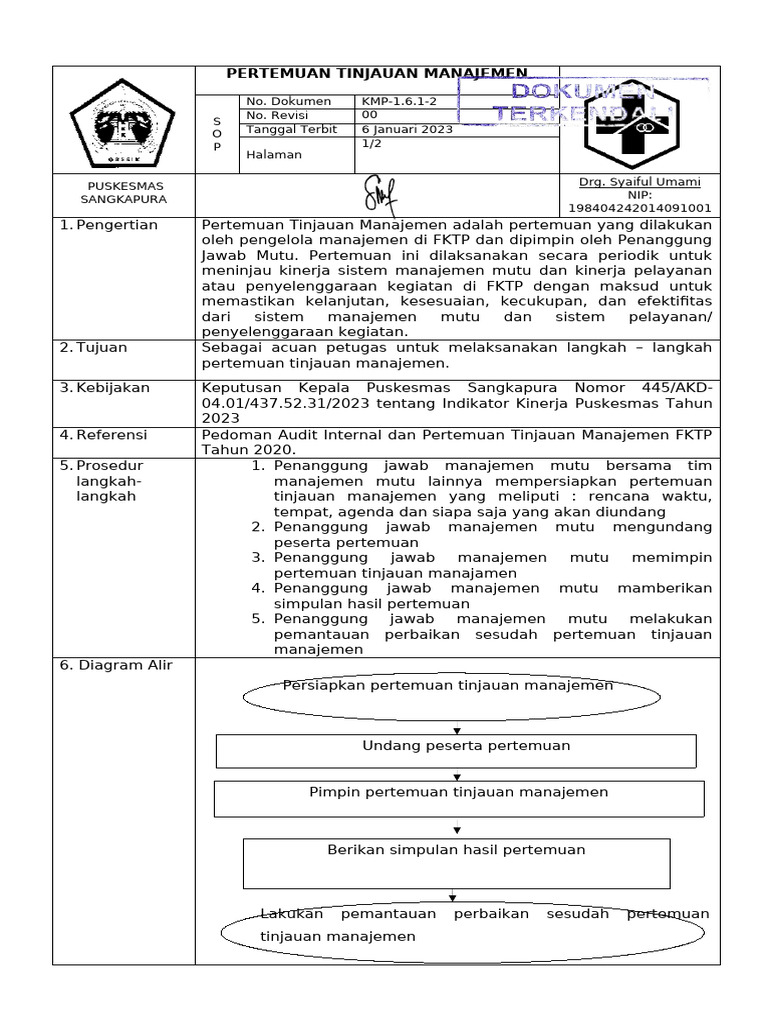 SOP Pertemuan RTM | PDF
