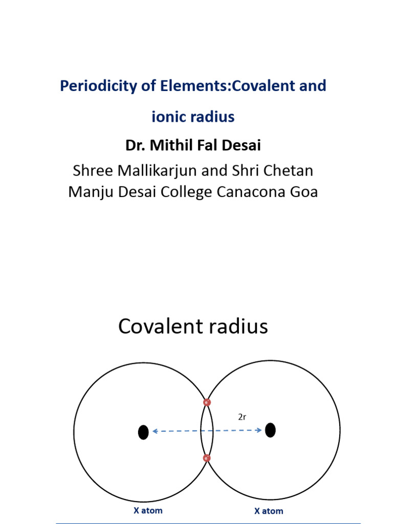 Covalent and Ionic Radius Trends | PDF | Ionic Bonding | Chemistry