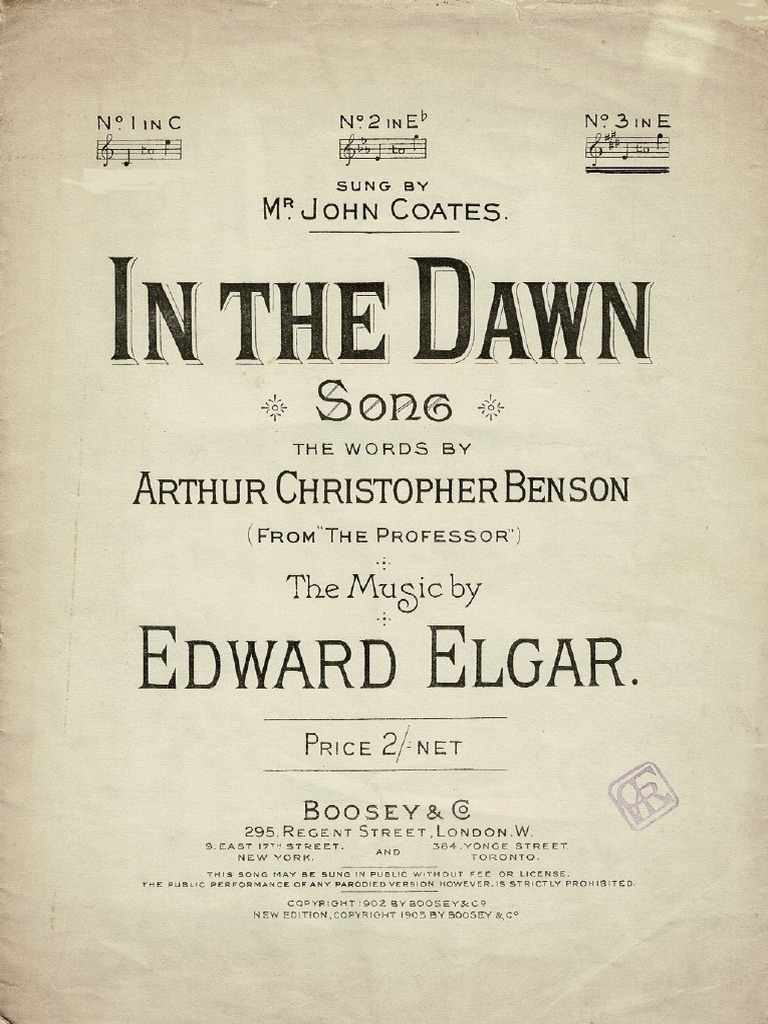 完整乐谱 (E 大调) - 2 Songs, Op.41 (Elgar, Edward) | PDF