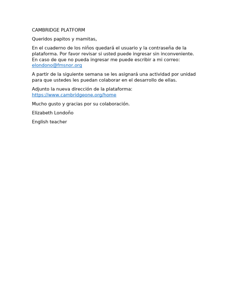 Cambridge Platform | PDF