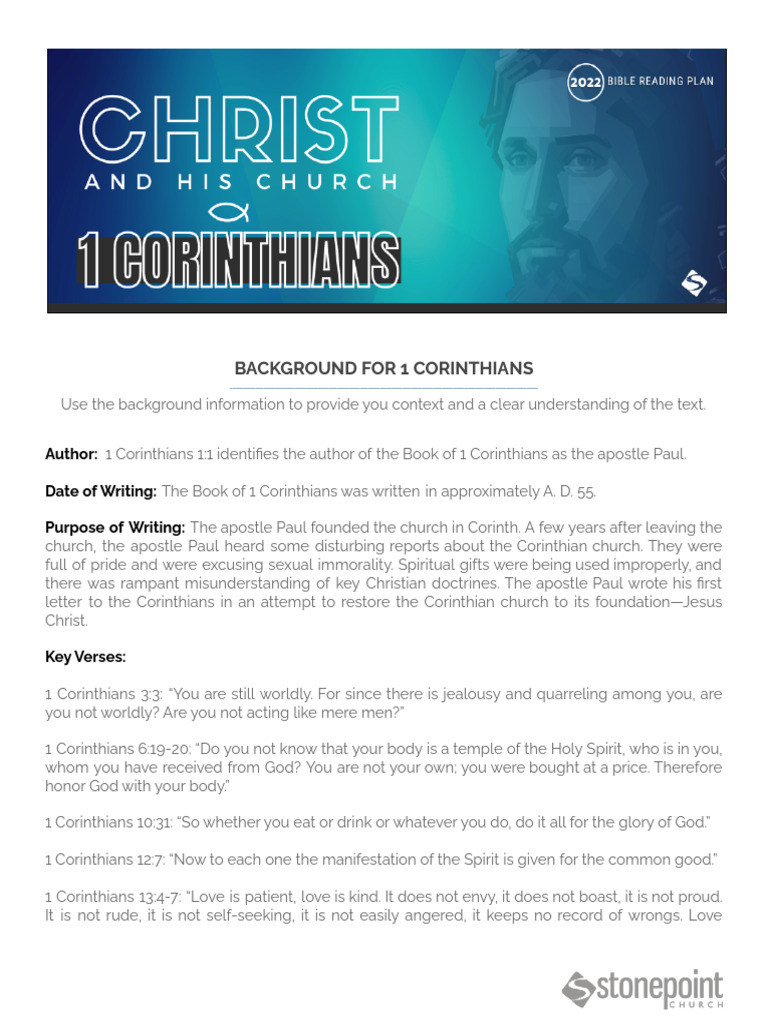 Background of 1 Corinthians Explained | PDF | First Epistle To The ...
