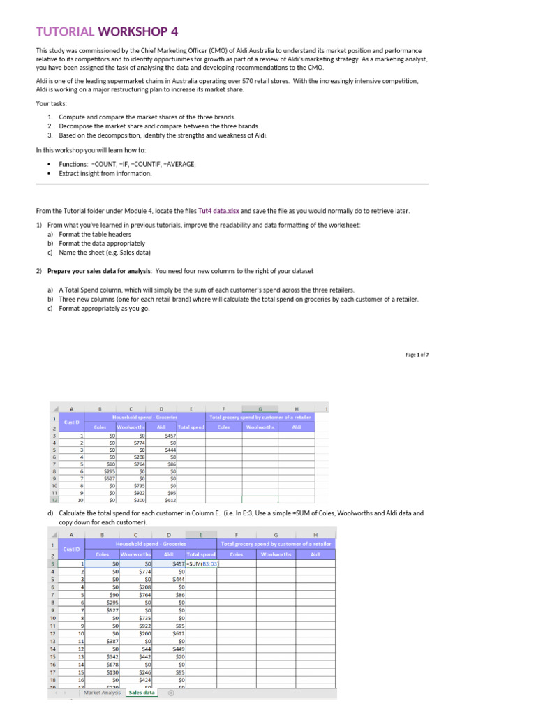Aldi Market Analysis Workshop Guide | PDF | Market Share | Retail