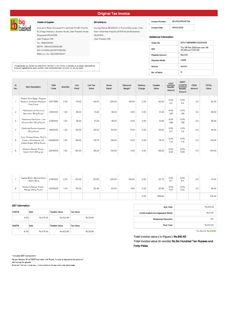 Invoice From BB 1146838580 | PDF | Government Finances | Taxes