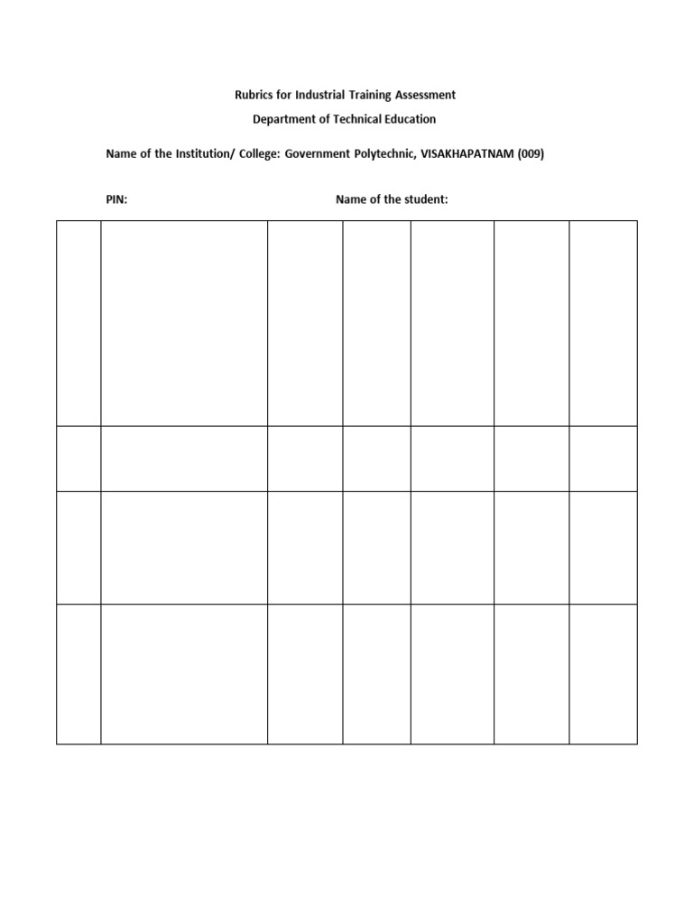 Assessment Form - Internal | PDF