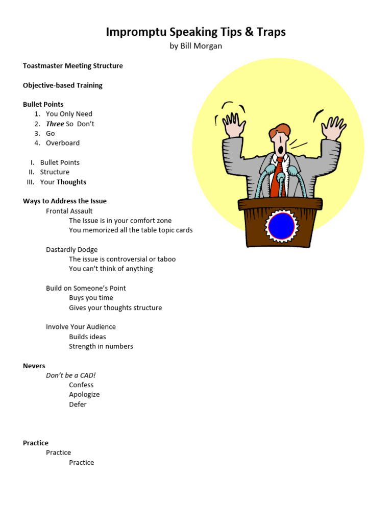 Impromptu Speaking Guideline | PDF