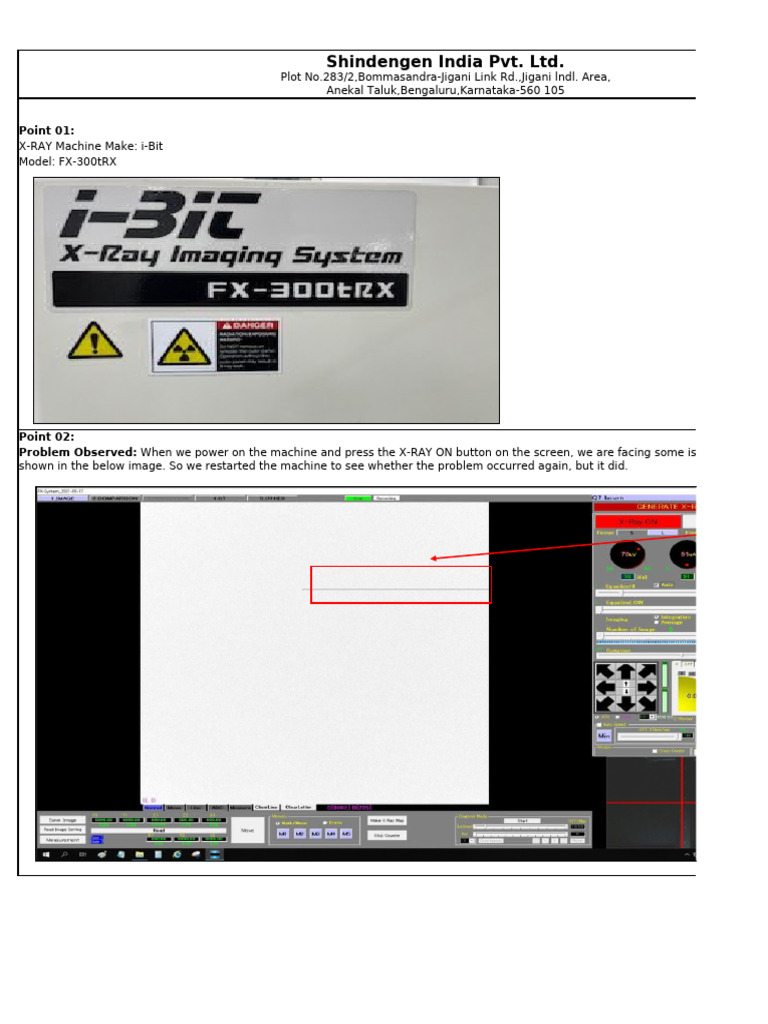 IBit X-Ray Machine - Problem Report | PDF
