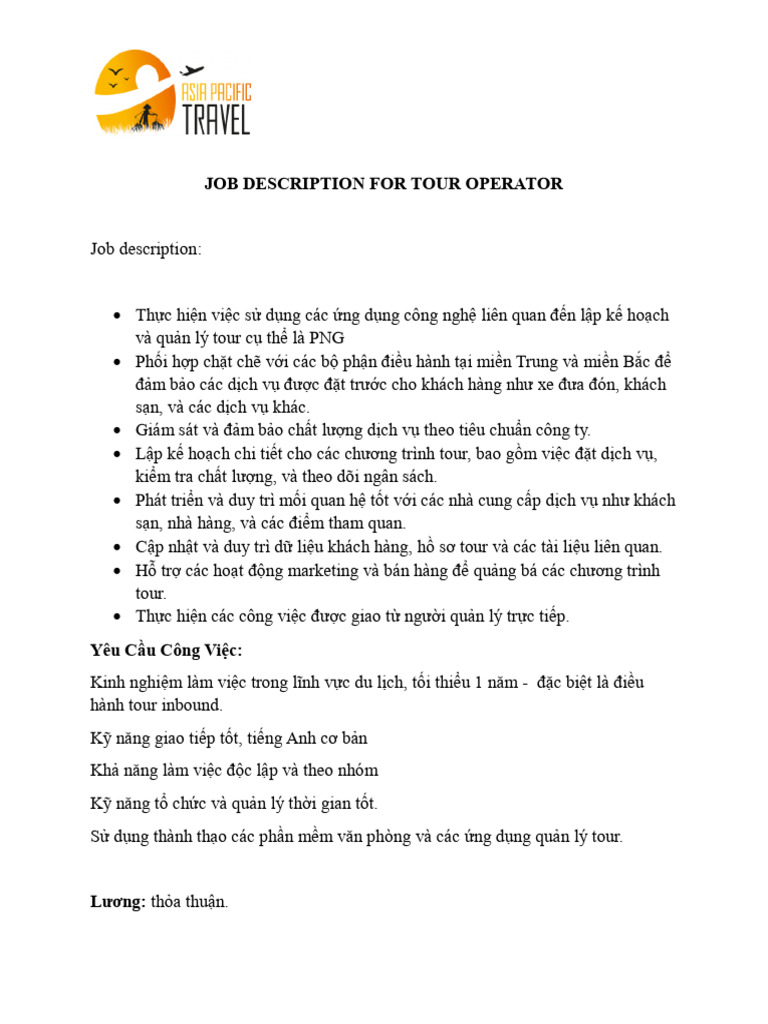 JD OP - Tour Operator | PDF