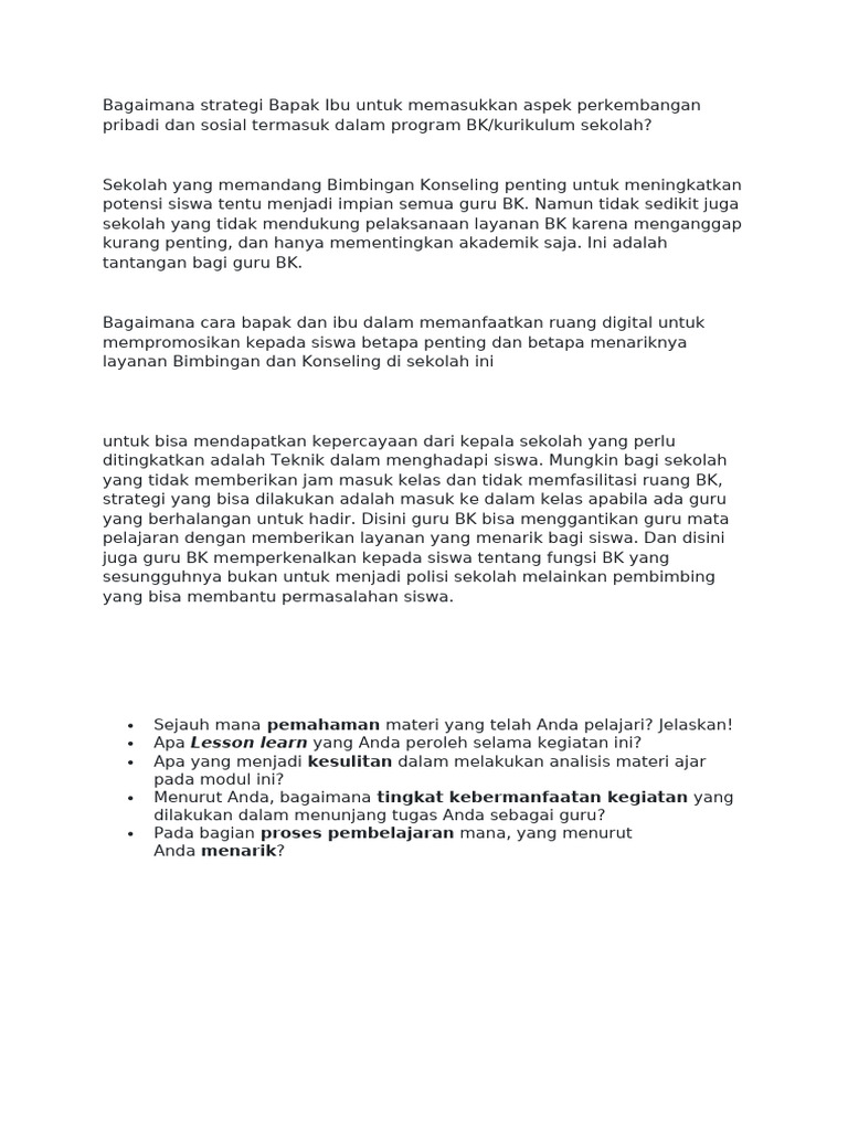 Strategi Program BK | PDF