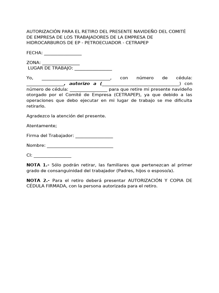 Autorizo A (-: NOTA 1. | PDF