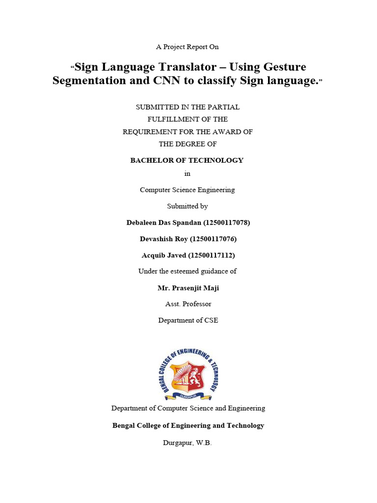 Sample Project Report (1) | PDF | Artificial Intelligence ...