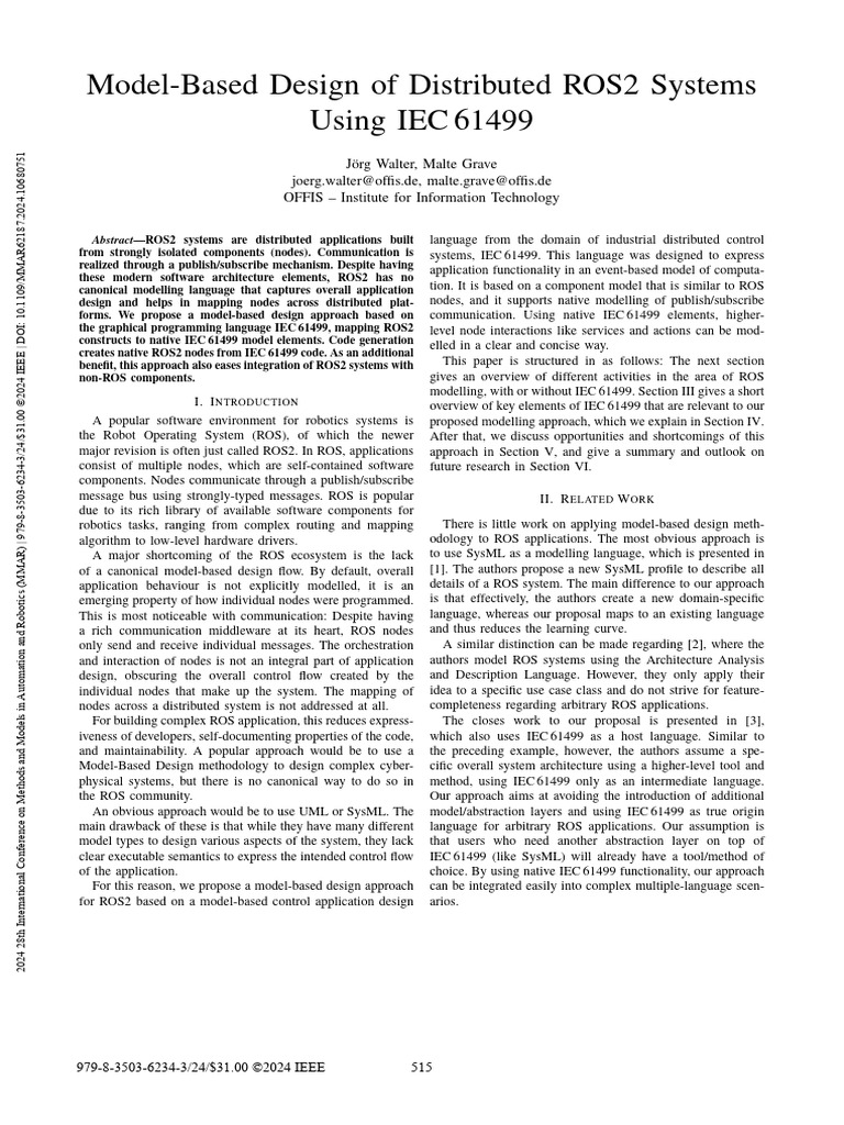 Model-Based Design of Distributed ROS2 Systems Using IEC 61499 | PDF ... Model-Based Design of Distributed ROS2 Systems Using IEC 61499 | PDF ...