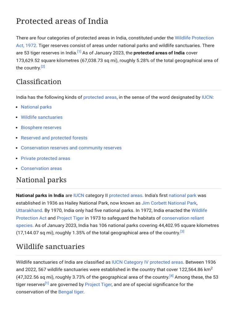 Protected areas of India - Wikipedia | PDF | Tourist Attractions | Wildlife
